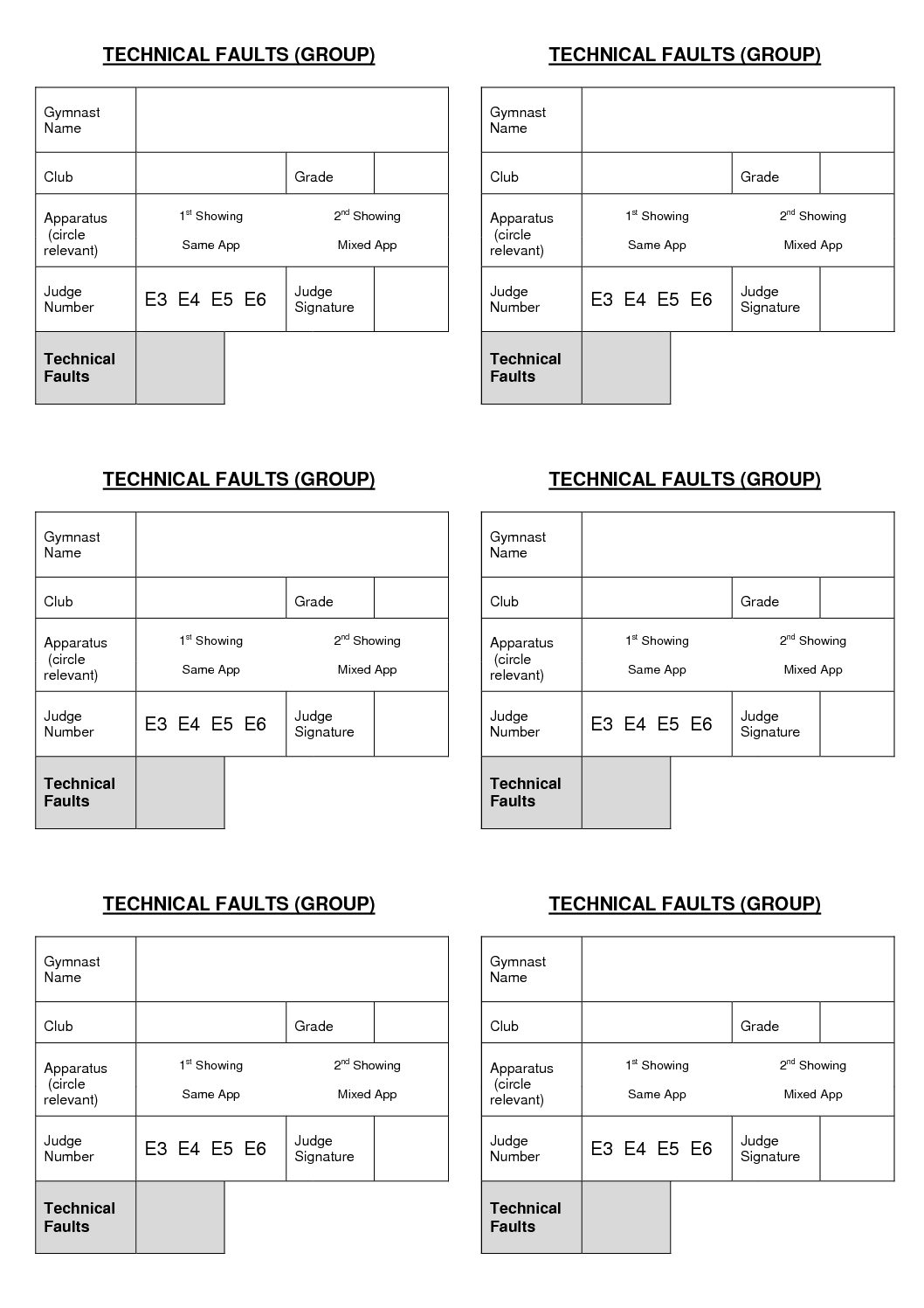 RG Judging slips 2017 TF and AF Group | GymnasticsNZ