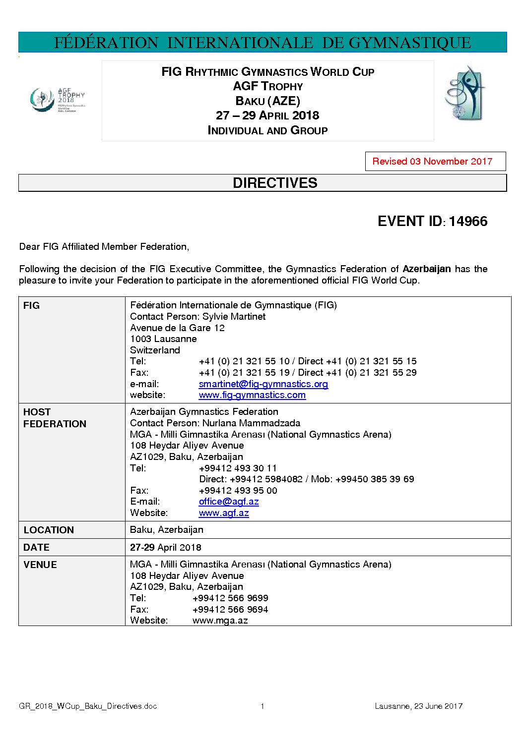 RG 2018_WCup_Baku_Directives | GymnasticsNZ